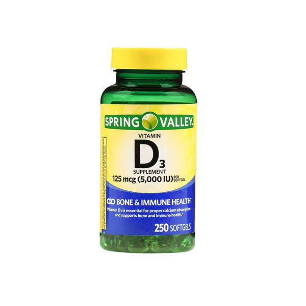 Spring Valley D3 125mcg (5000 IU) 250 Softgels